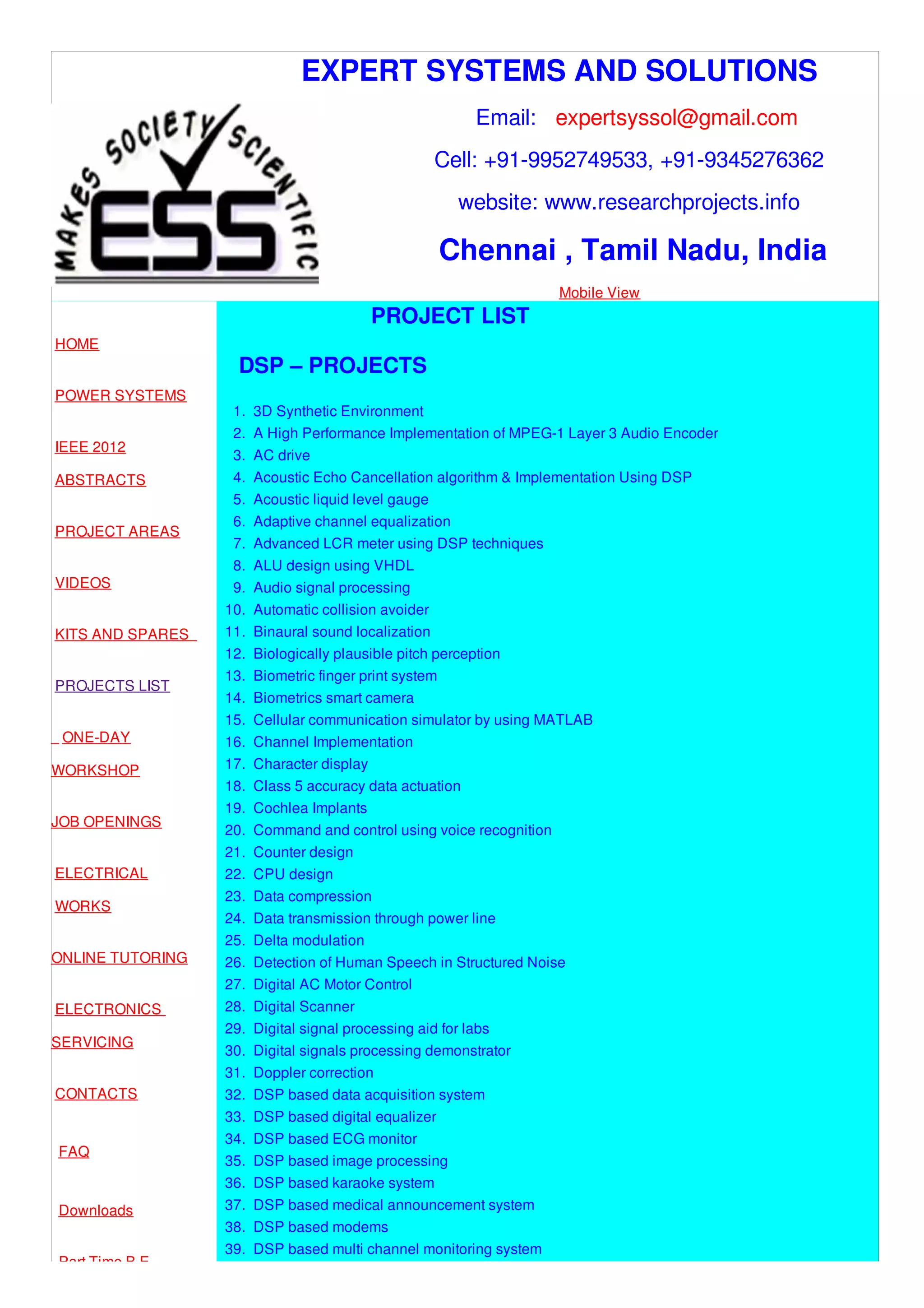 Project titles for eee, ece, eie - M.E, B.E, Ph.D, EEE, ECE, EIE ...