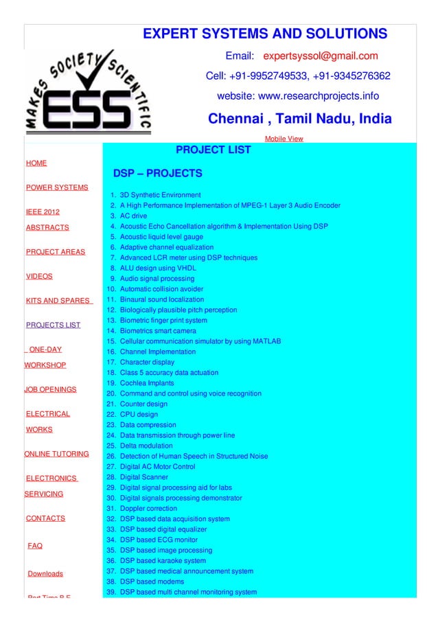 Project titles for eee, ece, eie - M.E, B.E, Ph.D, EEE, ECE, EIE Projects | PDF