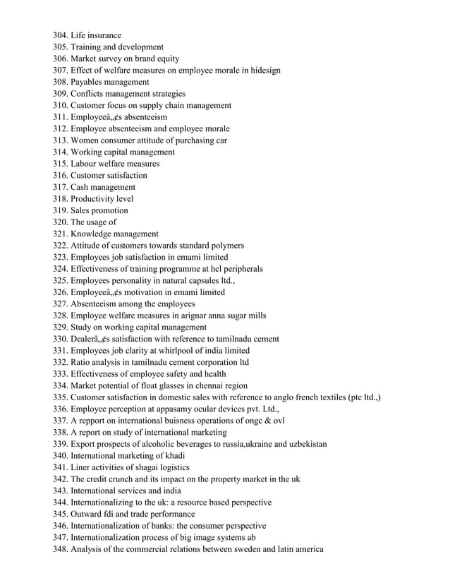 Project titles for mba research project | DOCX | Business Accounting ...