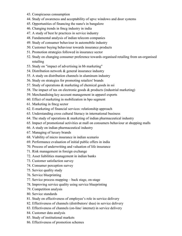 Project titles for mba research project | DOCX | Business Accounting ...