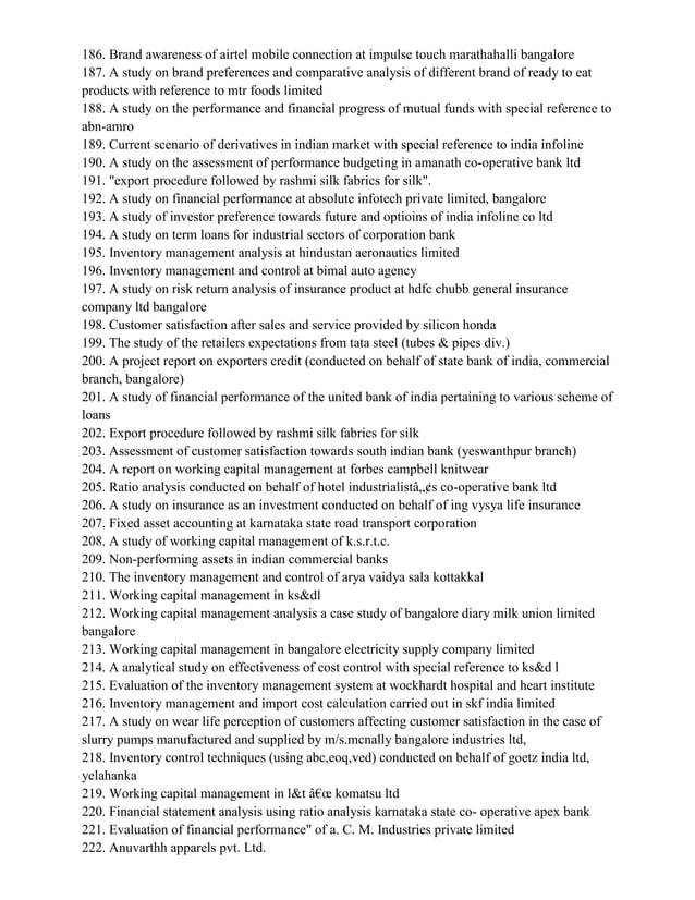 Project titles for mba research project | DOCX | Business Accounting ...