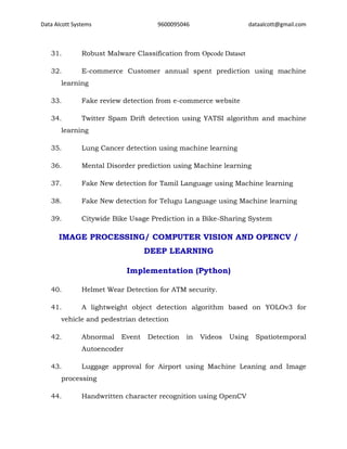 Project topics in Python with New Ideas | PDF