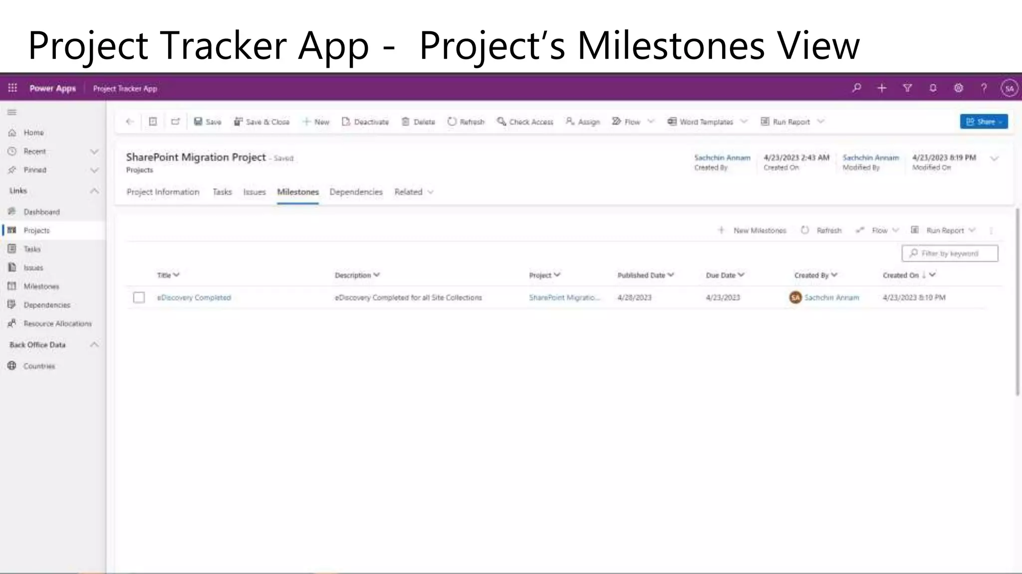 Project Tracker App - Model Driven Apps | PPTX