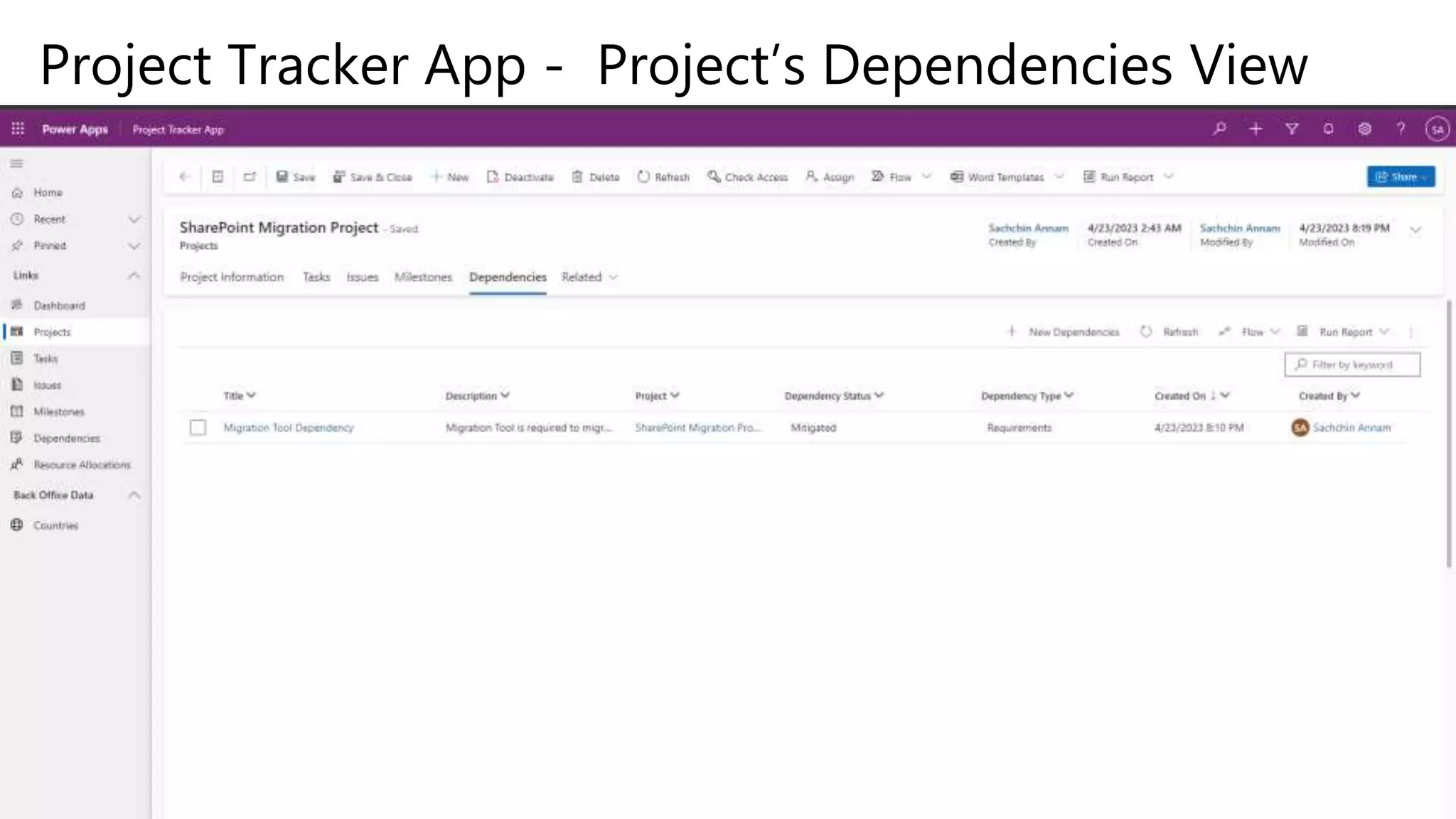 Project Tracker App - Model Driven Apps | PPTX