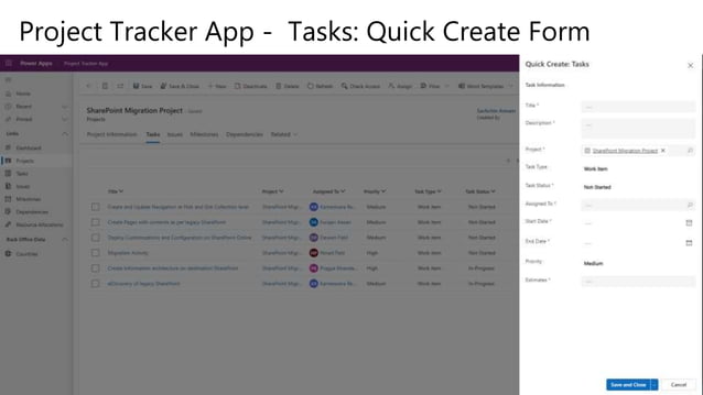 Project Tracker App - Model Driven Apps | PPTX
