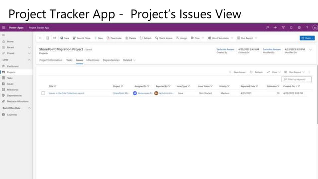 Project Tracker App - Model Driven Apps | PPTX