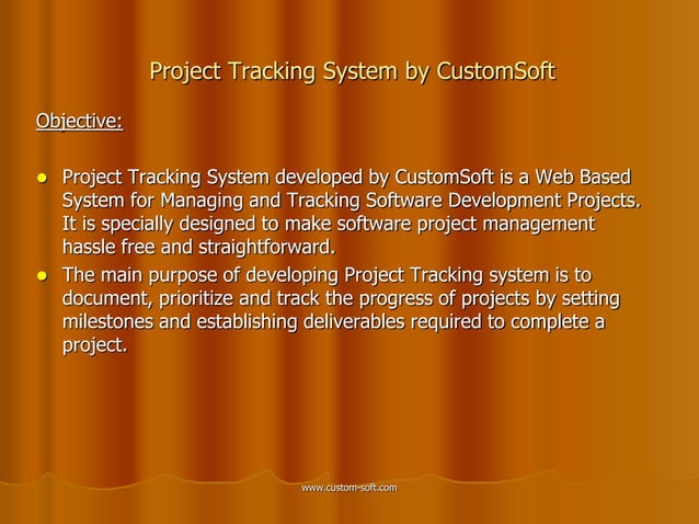Project tracking system by customsoft | PPTX | Technology & Computing