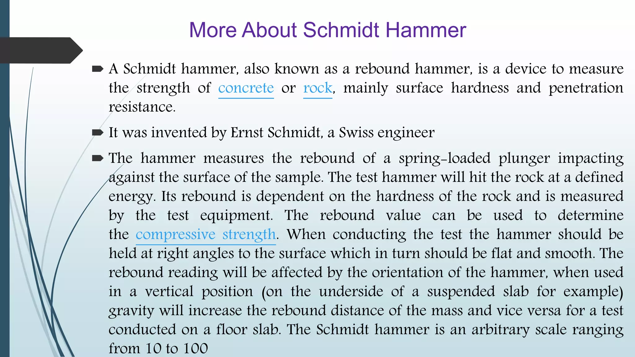 Schmidt's Hammer Rebound Value Analysis for finding Uniaxial ...