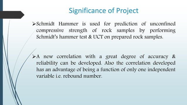 Schmidt's Hammer Rebound Value Analysis for finding Uniaxial ...