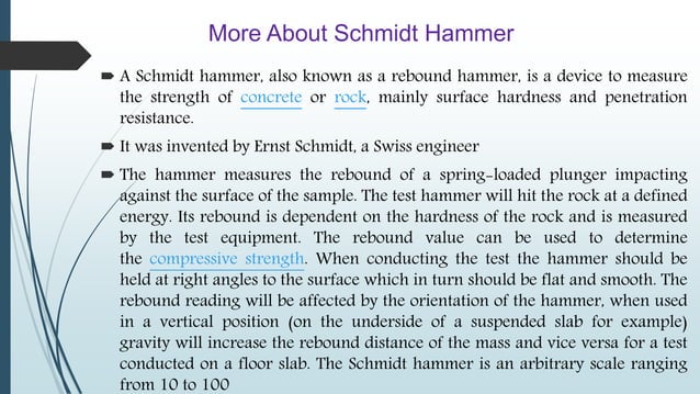 Schmidt's Hammer Rebound Value Analysis for finding Uniaxial ...