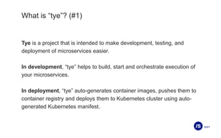 "Project Tye to Tie .NET Microservices", Oleg Karasik | PPT