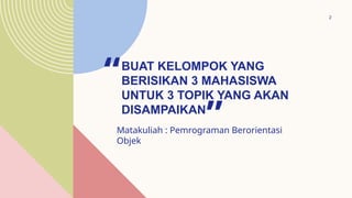 Project UAS Pemrograman Berorientasi Objek | PPTX