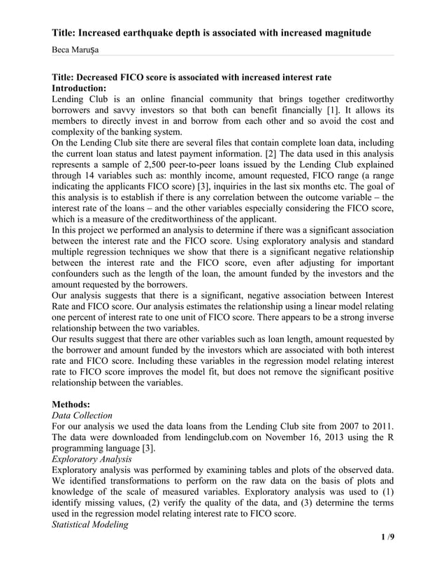 Project data analysis | PDF