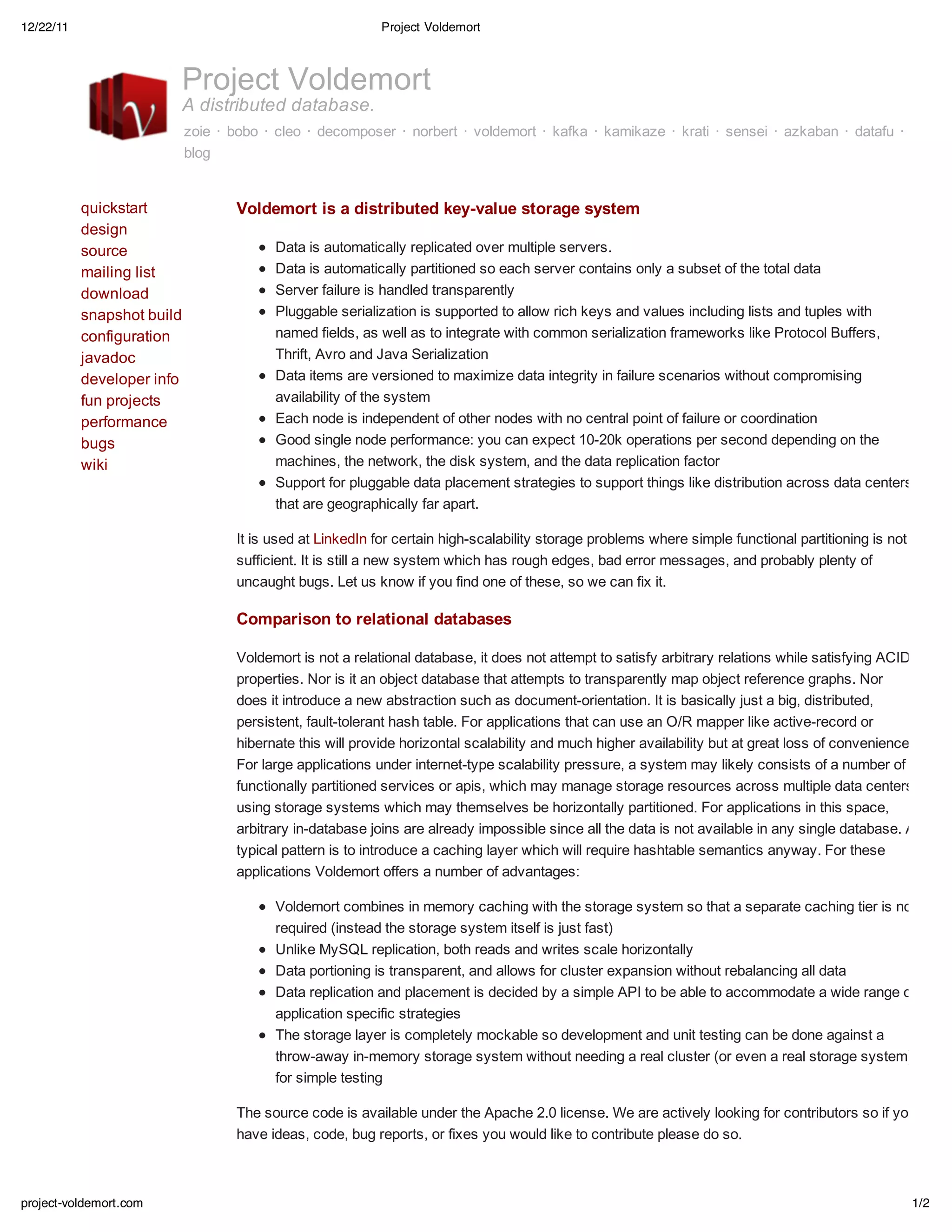 Project Voldemort | PDF