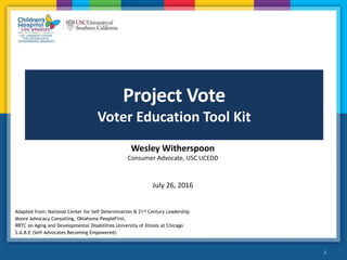 Project Vote: Voter Education Tool Kit | PPTX