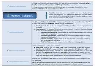 Project Web Access Quick Reference Guide For Team Members | DOCX