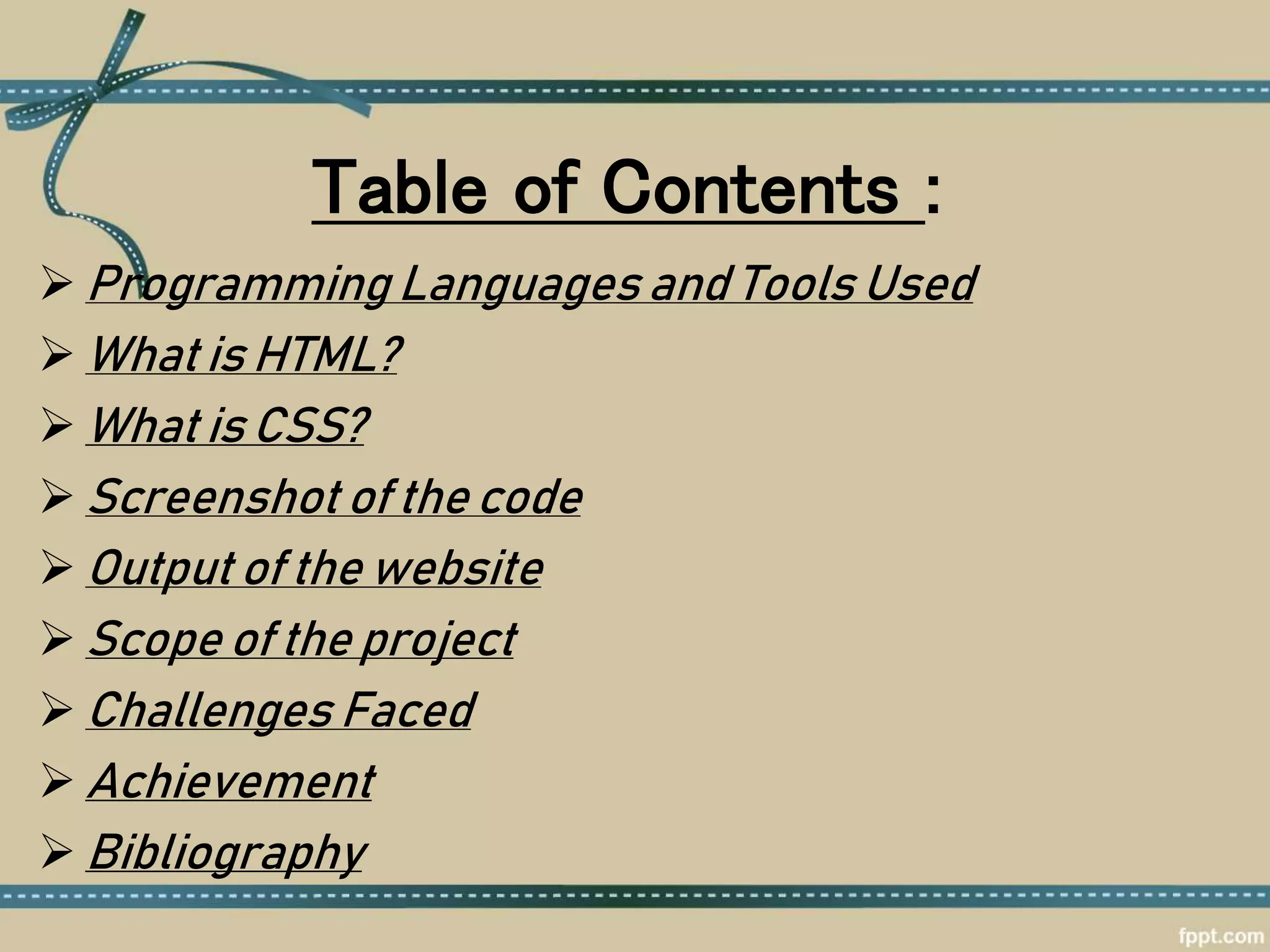 project web development | PPT