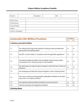 Project Welfare Compliance Checklist 01.docx