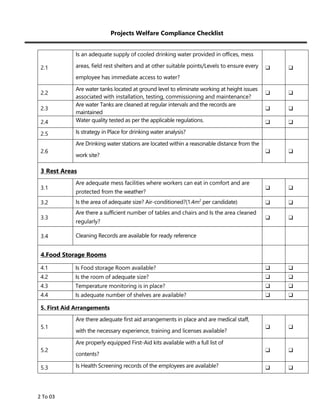 Project Welfare Compliance Checklist 01.docx