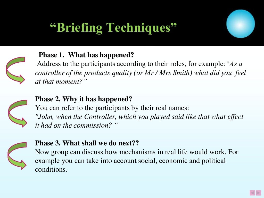 Debriefing