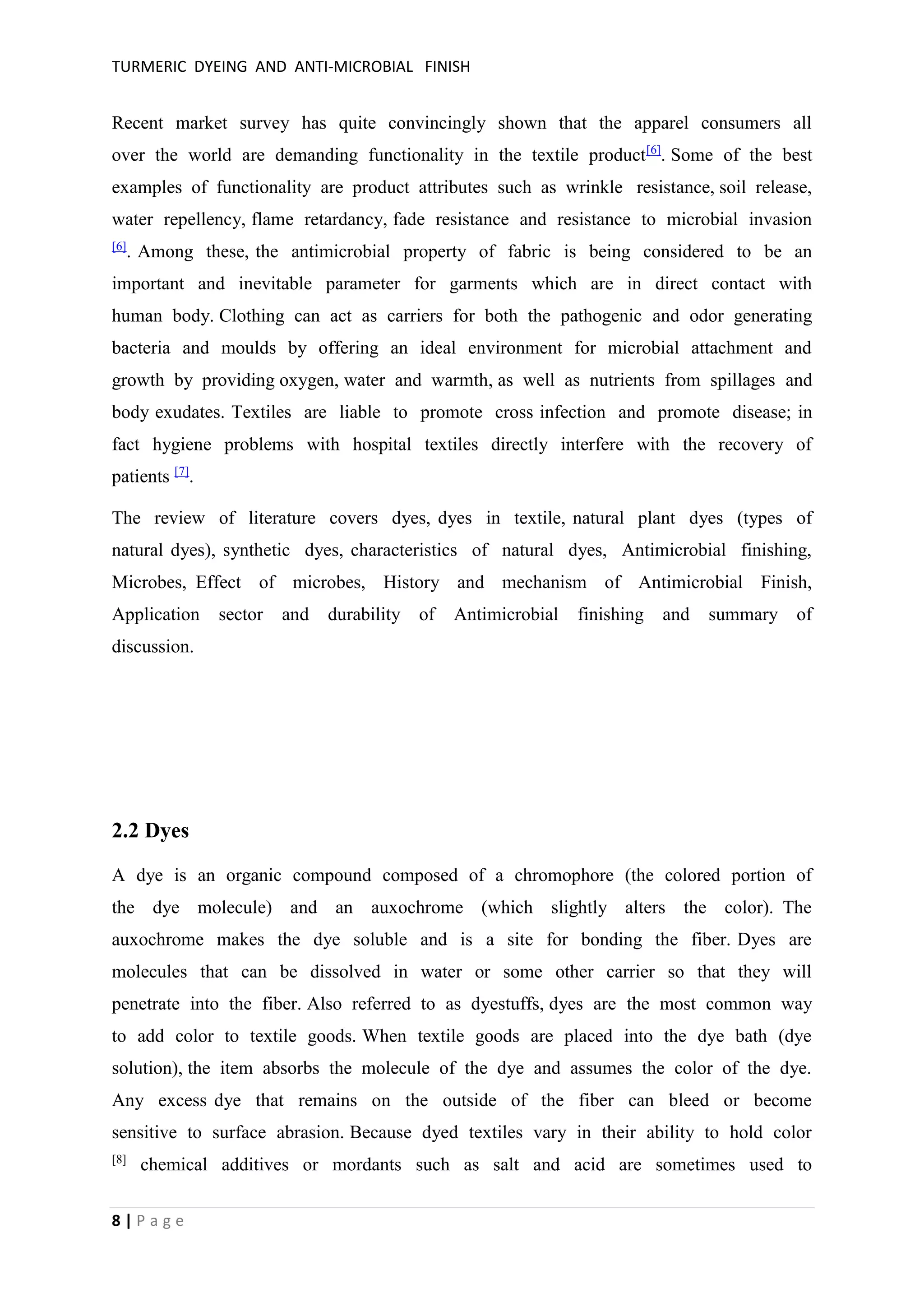 A Project work on Natural Dyeing of Cotton Fabric using Turmeric ...