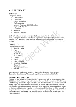 Project Work Marketing Mix | PDF