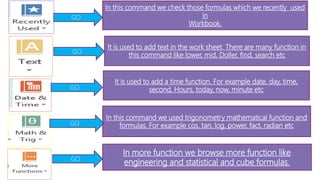 MS Excel formula tab slides | PPTX