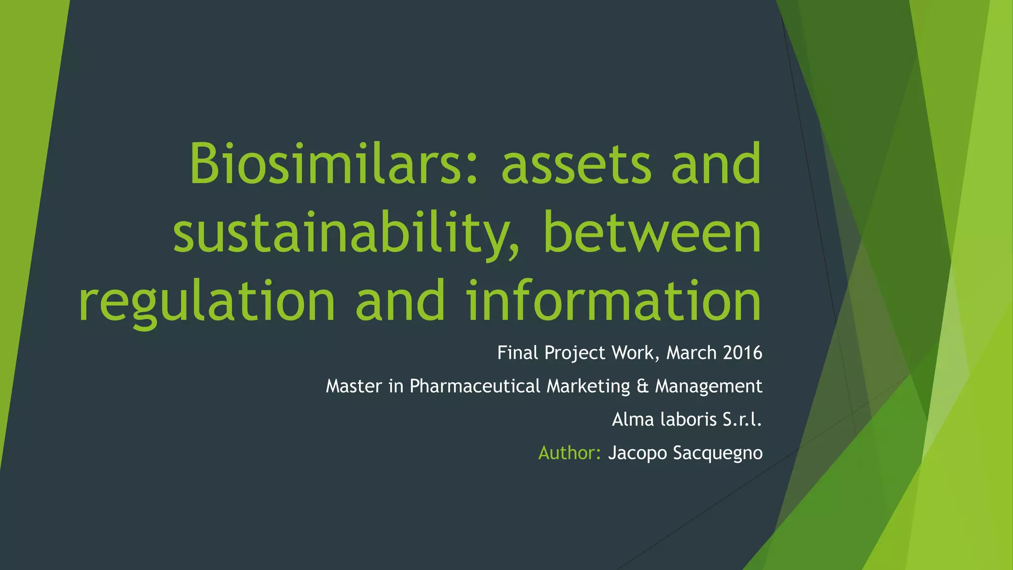 Biosimilars regulation and information | PPT