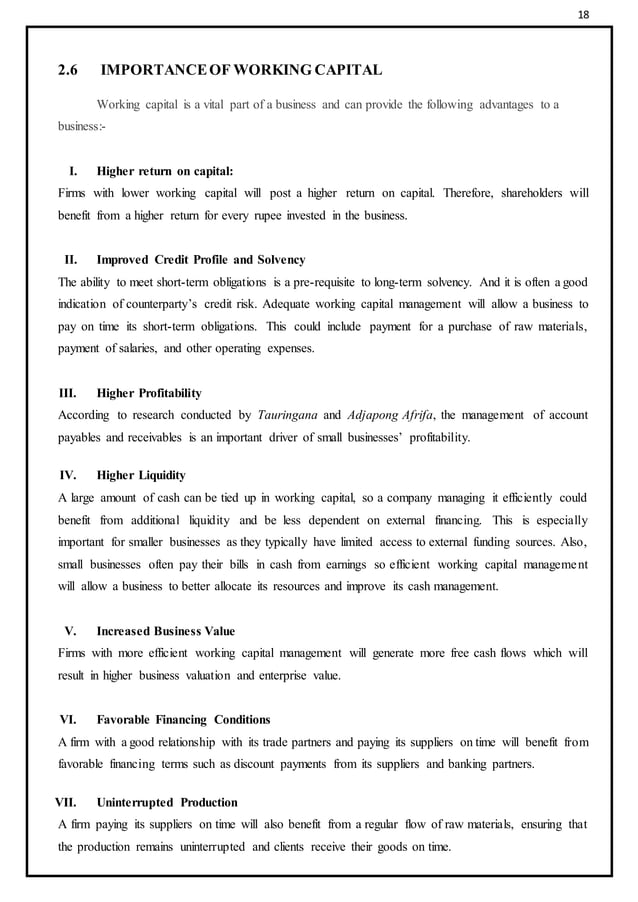 Project working capital management | DOCX | Business Accounting ...