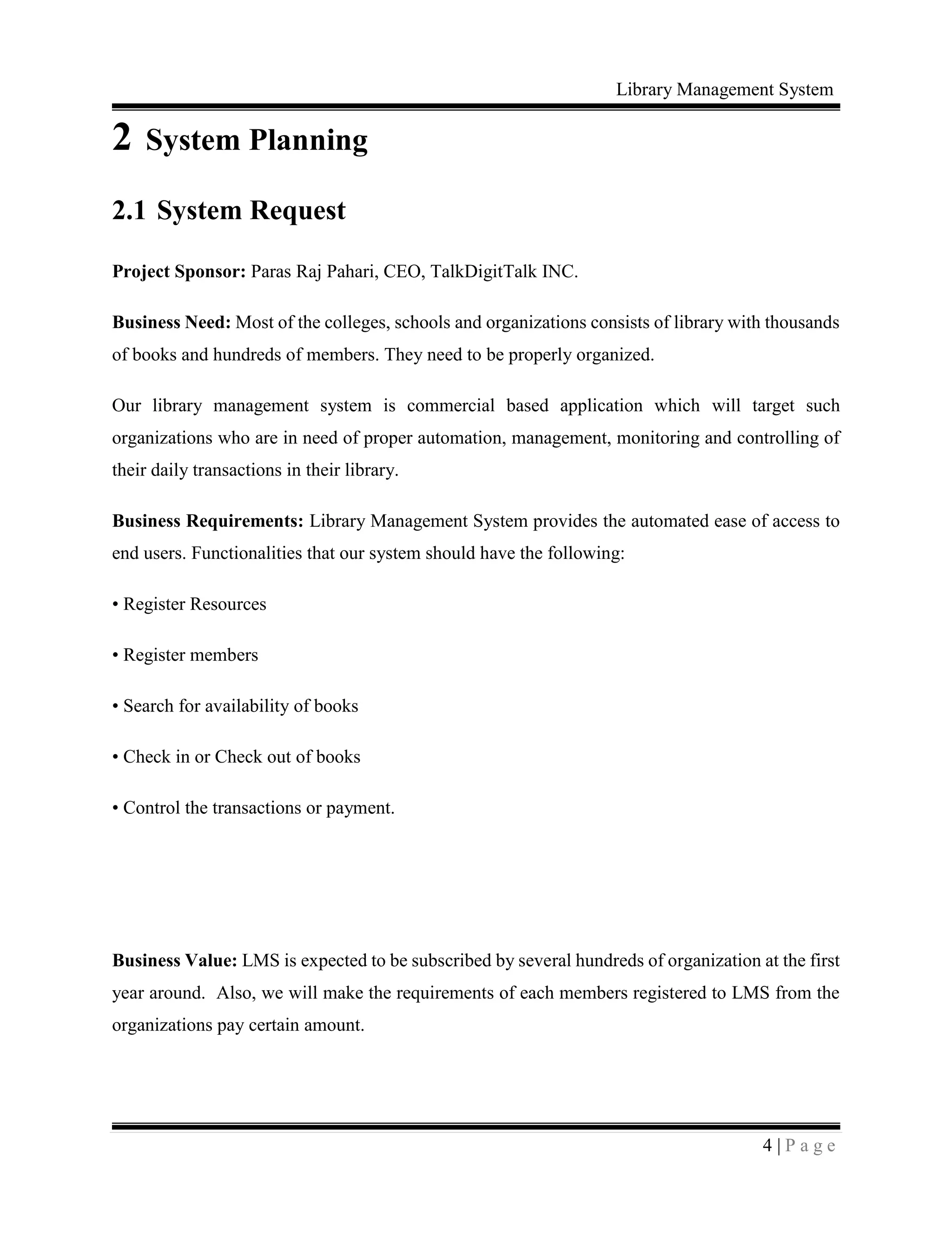 Library Management System SRS | PDF