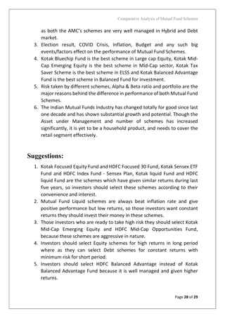 Project work on mutual funds | PDF