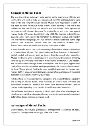 Project work on mutual funds | PDF
