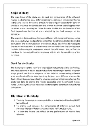 Project work on mutual funds | PDF