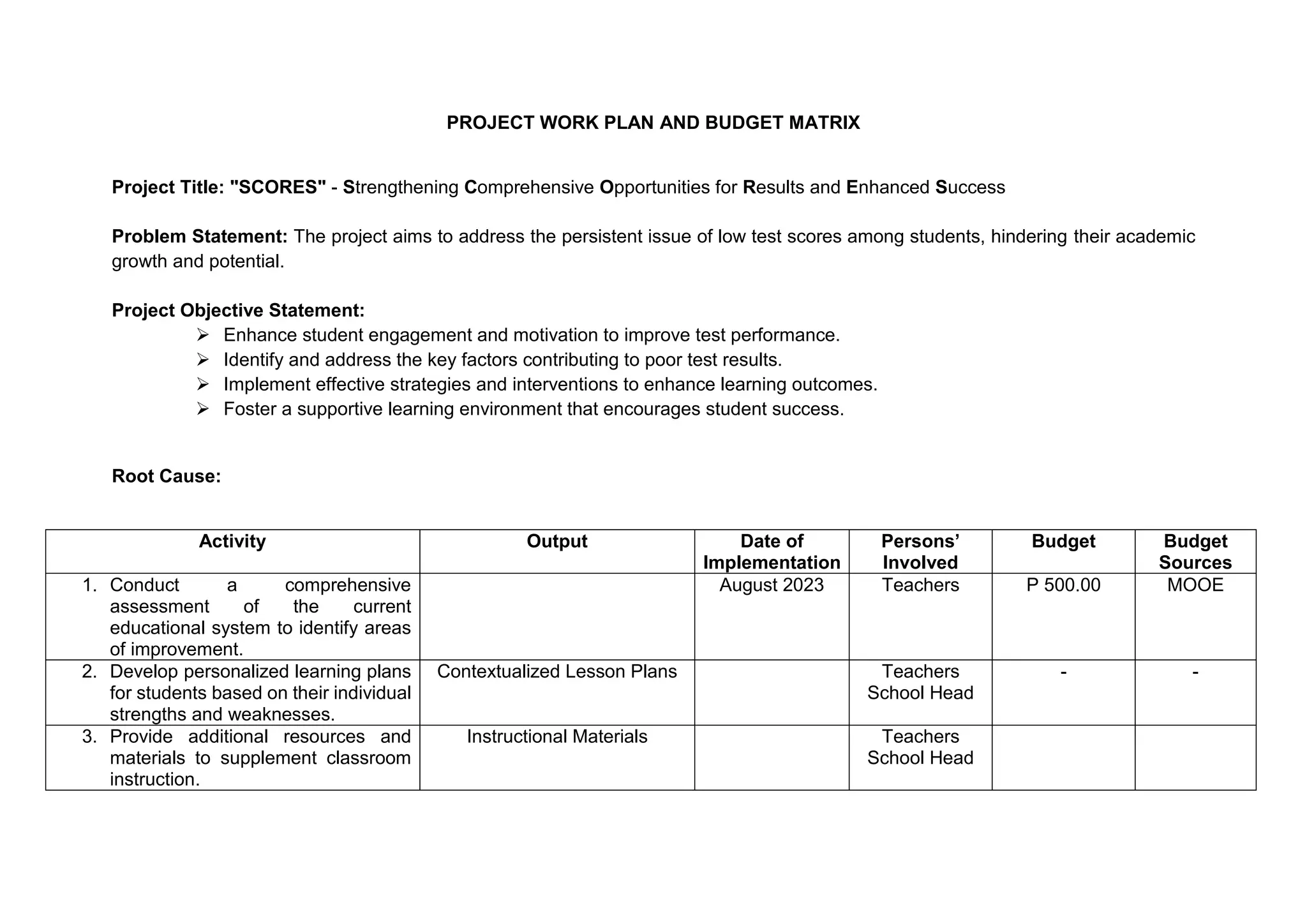 PROJECT WORK PLAN AND BUDGET MATRIX MPS.docx
