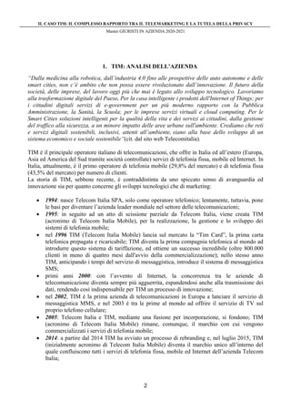 Il caso TIM: il complesso rapporto tra il telemarketing e la tutela ...