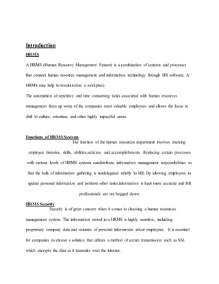 human resource management Project file | DOCX