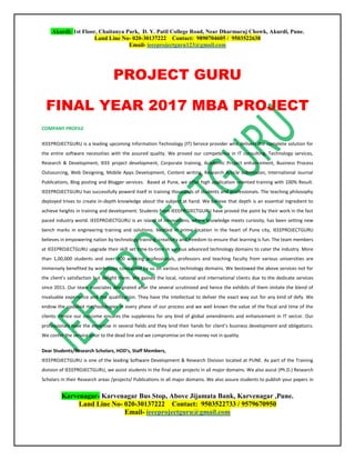Projecxt guru 2017 mba final | PDF
