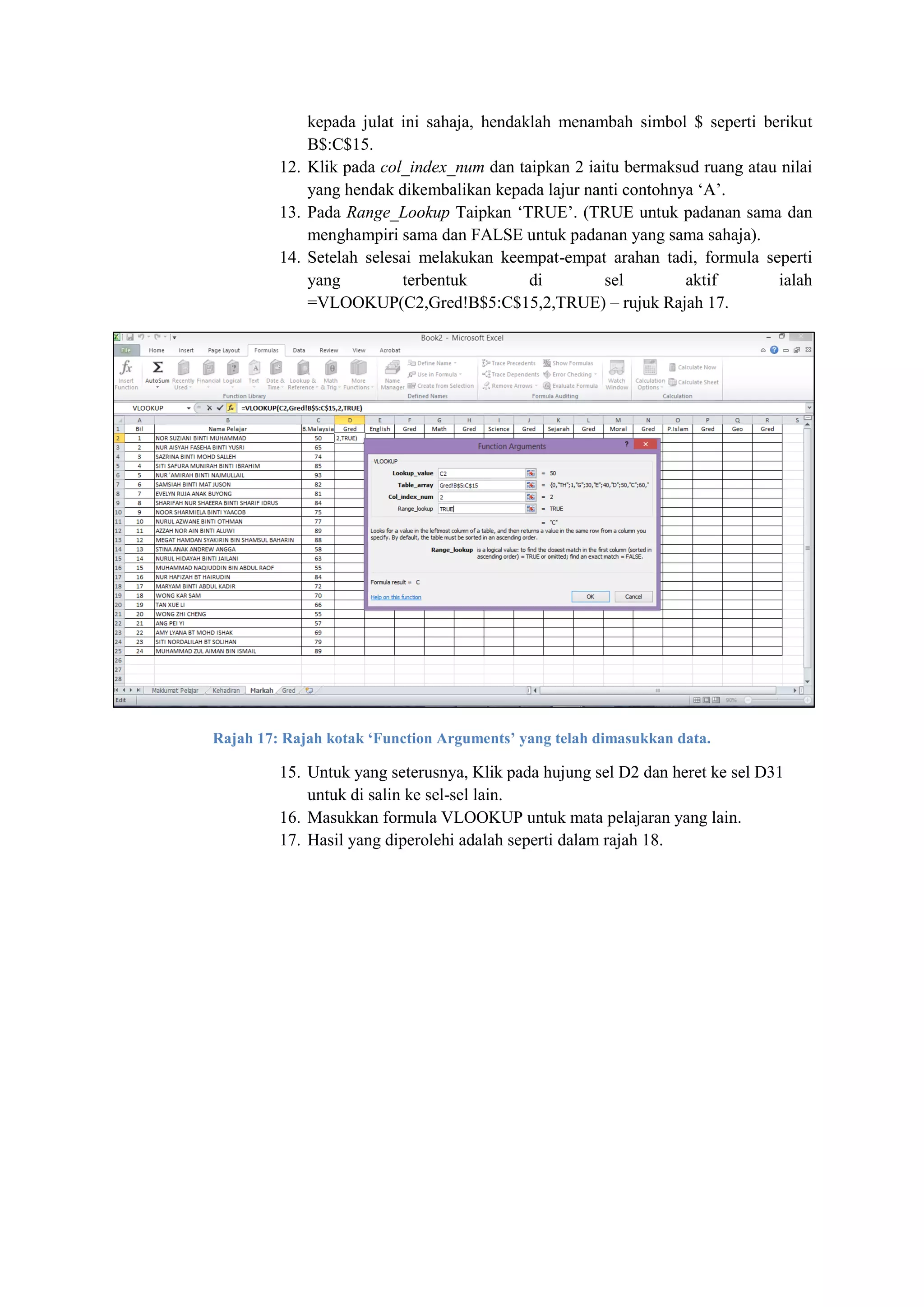 Projek Microsoft Excel : Membina Lembaran Kerja | PDF