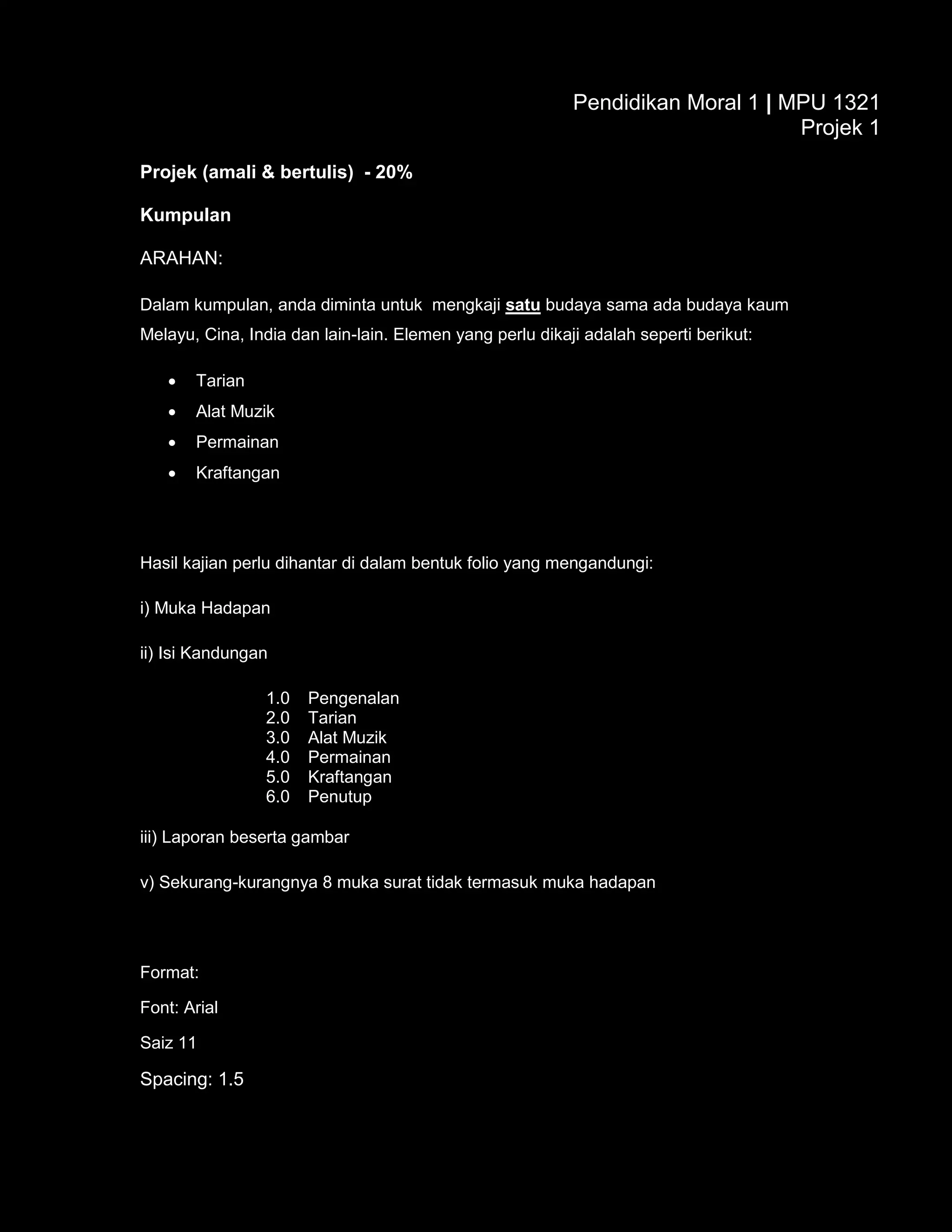 MORAL 1_ Projek 1 | PDF