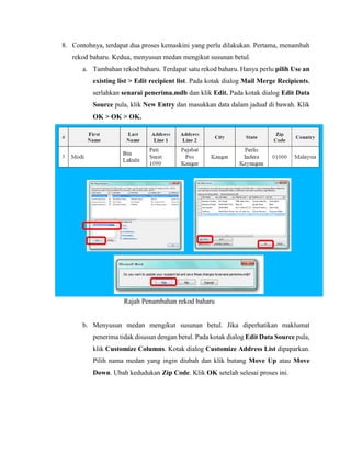 Projek 2 Microsoft Word : Kaedah Mail Merge | PDF