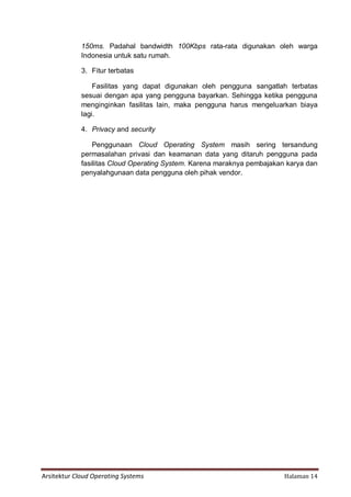 Makalah Arsitektur Cloud Operating System | PDF