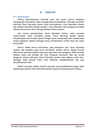 Makalah Arsitektur Cloud Operating System | PDF