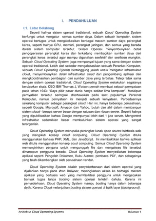 Makalah Arsitektur Cloud Operating System | PDF