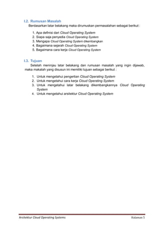Makalah Arsitektur Cloud Operating System | PDF
