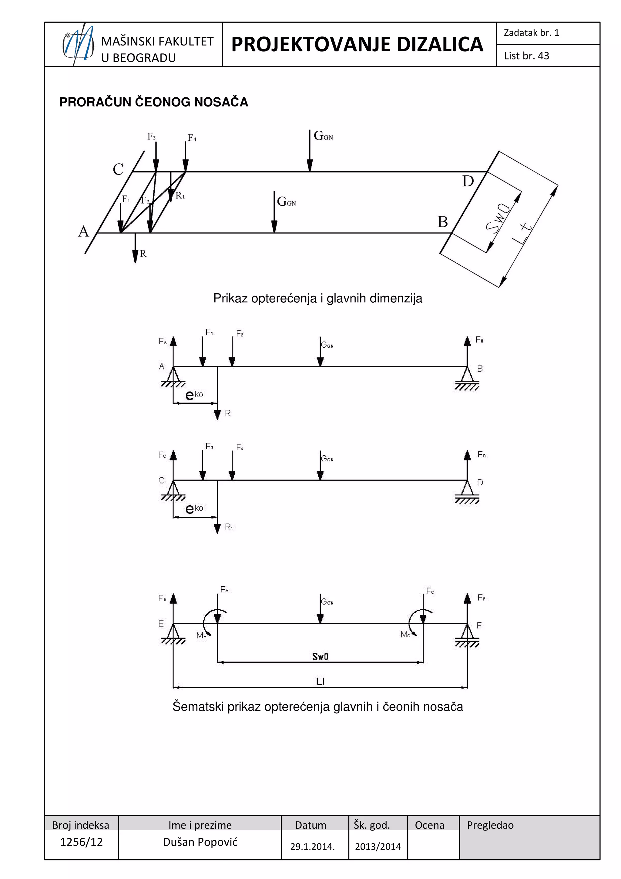 Projekat dizalice | PDF
