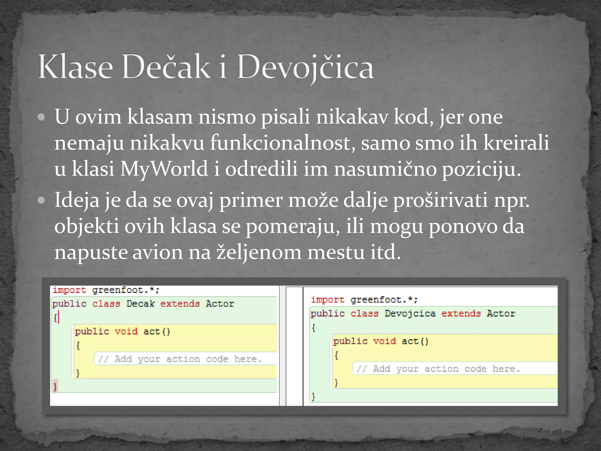 Projekat – igrica napravljena u alatu Greenfoot | PPTX