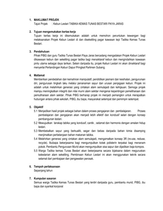 Projek kebun lestari | PDF