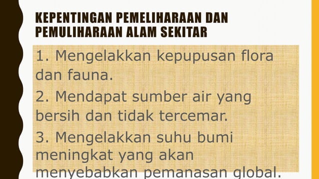 PEMELIHARAAN DAN PEMULIHARAAN ALAM SEKITAR | PPTX