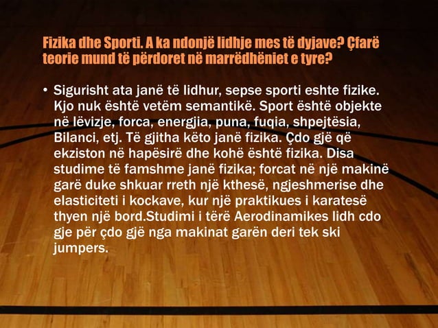 Fizika dhe Sporti | PPTX