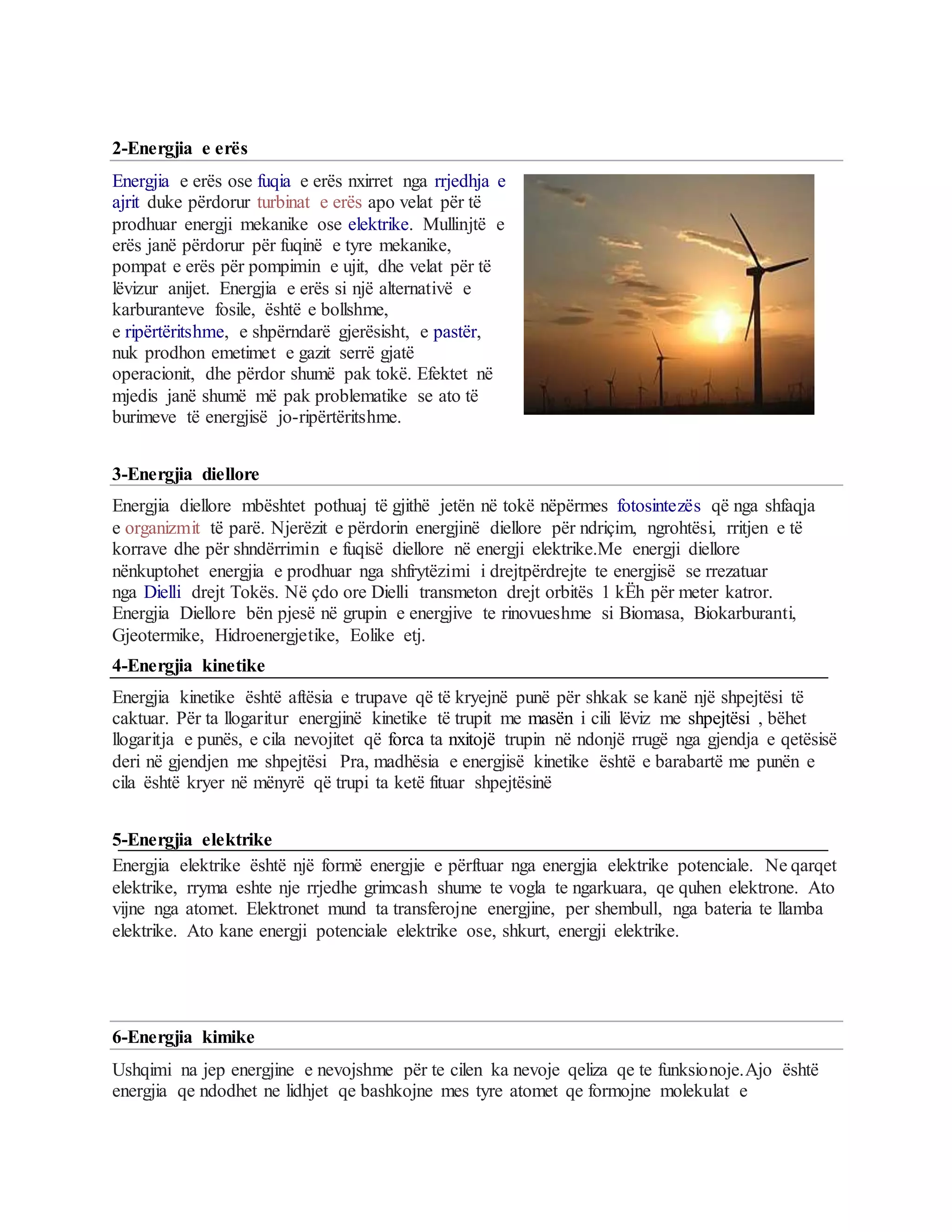 Shnderrimet e energjise (uji) | DOCX